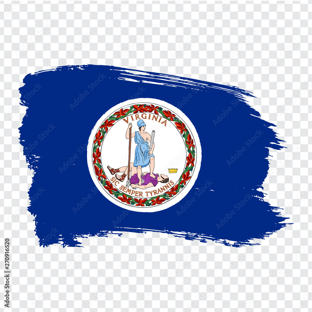 Flag of Virginia from brush strokes. United States of America. Flag ...