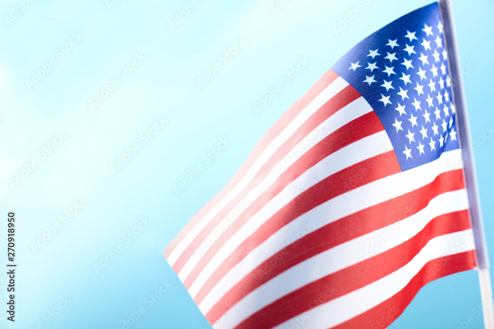 American flag on blue background with copy space. Stock Photo | Adobe Stock