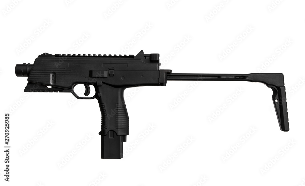 submachine gun isolated on white Stock Photo | Adobe Stock