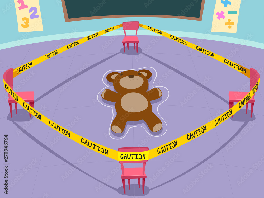 Classroom Crime Scene Game Illustration Stock Vector | Adobe Stock