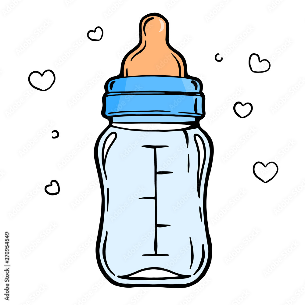 Baby milk bottle. Newborn child feeding plastic container. isolated ...