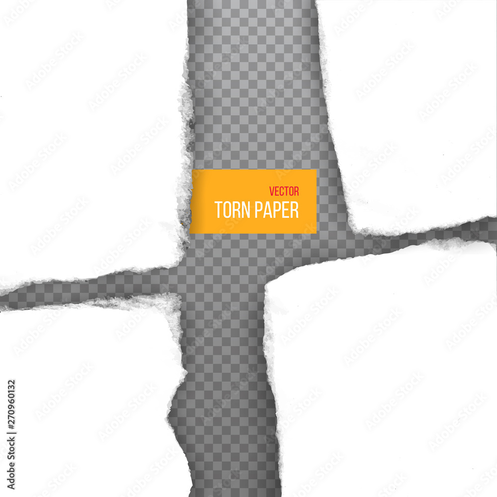 Realistic torn white corner of paper isolated on transparent background ...
