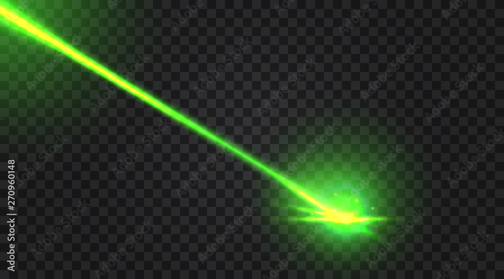 Realistic laser beam on transparent background. Vector illustration ...