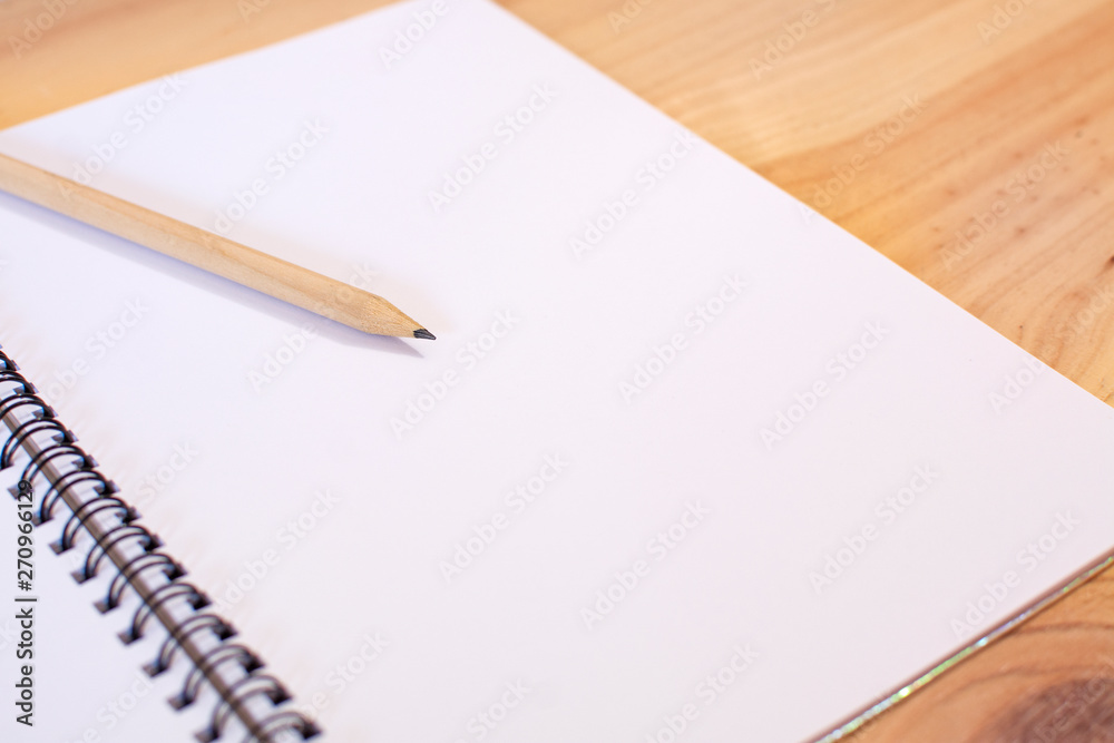 School notebook, blank sheet, ready to write, take notes and study ...