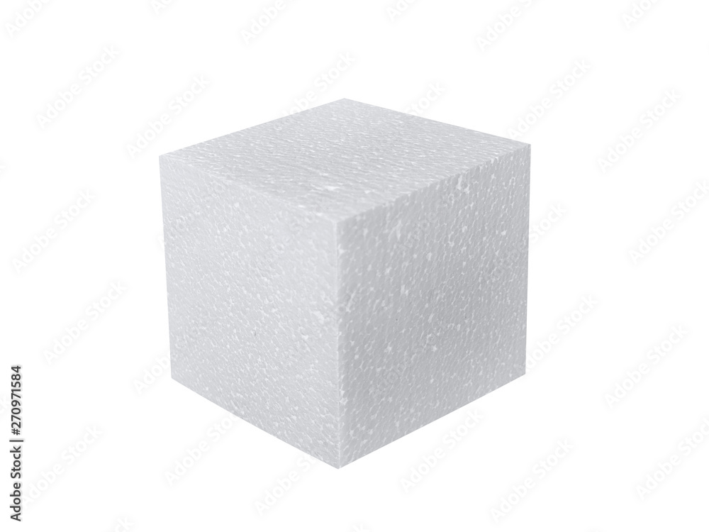 Styrofoam cube isolated on white background, with clipping path Stock ...