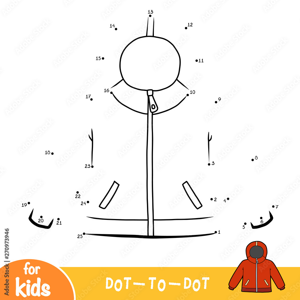 Numbers game, education dot to dot game, Jacket Stock Vector | Adobe Stock