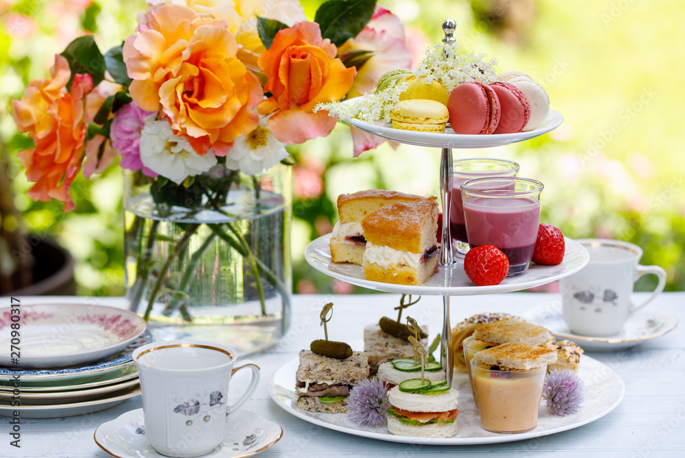 Afternoon tea in the garden Stock Photo | Adobe Stock