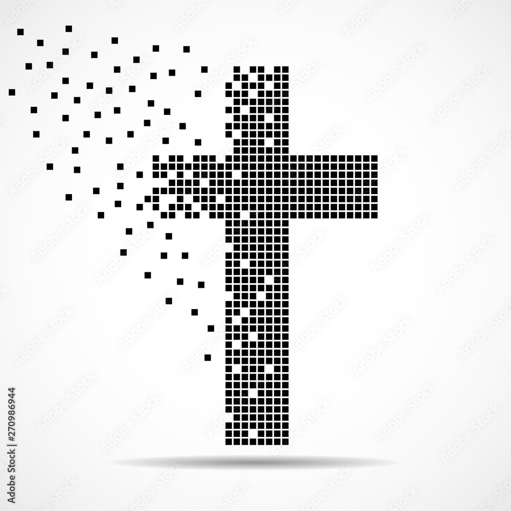 Abstract cross of pixeles. Christian Symbol. Vector Stock Vector ...