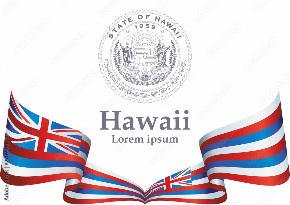 Flag of Hawaii, State of Hawaii, United States of America. Template for ...