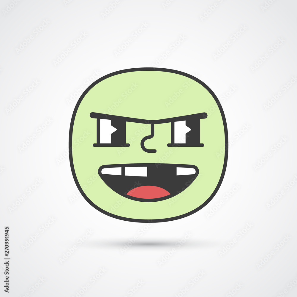 Rowdy emoji face with big eyes. Vector eps10 Stock Vector | Adobe Stock