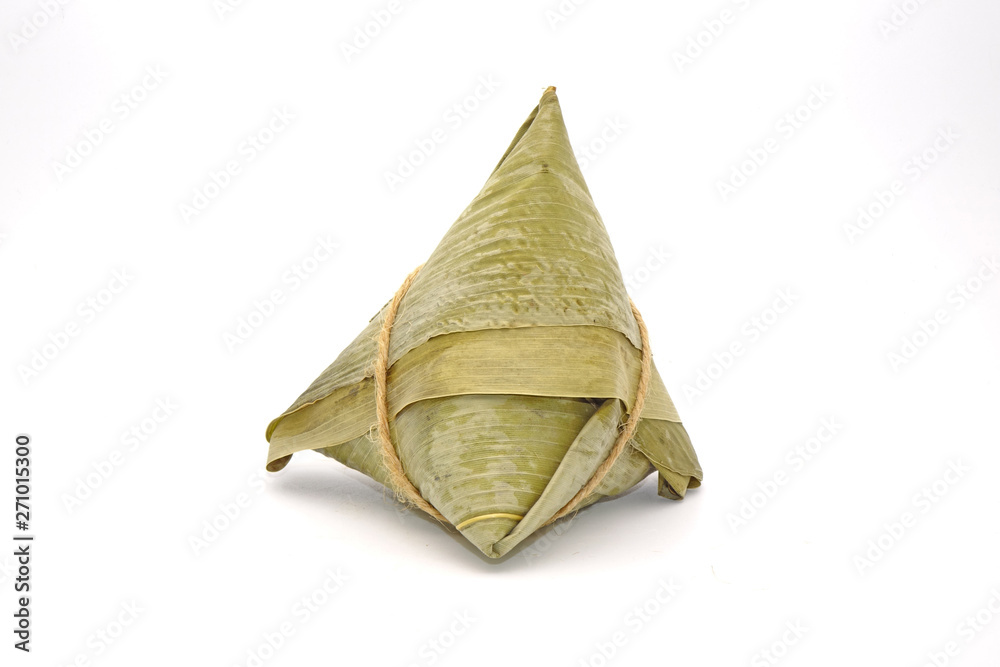 Sticky rice dumpling or Zongzi (Pyramid-shaped dumpling made by ...