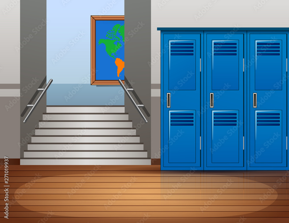 Cartoon empty school interior background Stock Vector | Adobe Stock