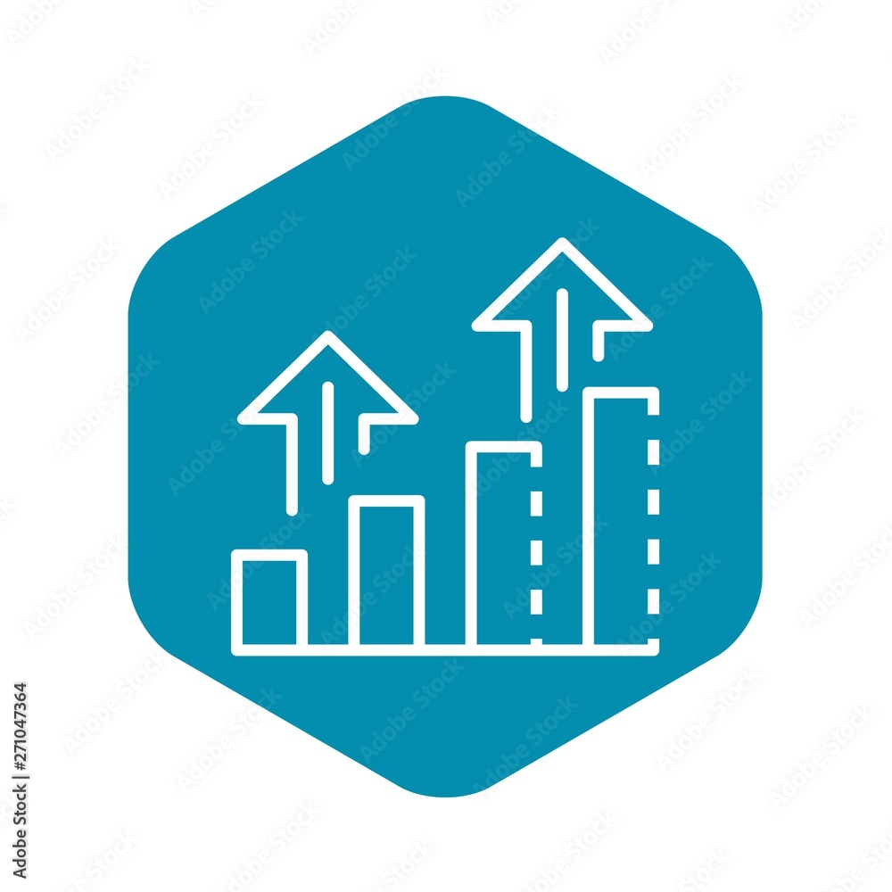 Grow up chart icon. Outline grow up chart vector icon for web design ...