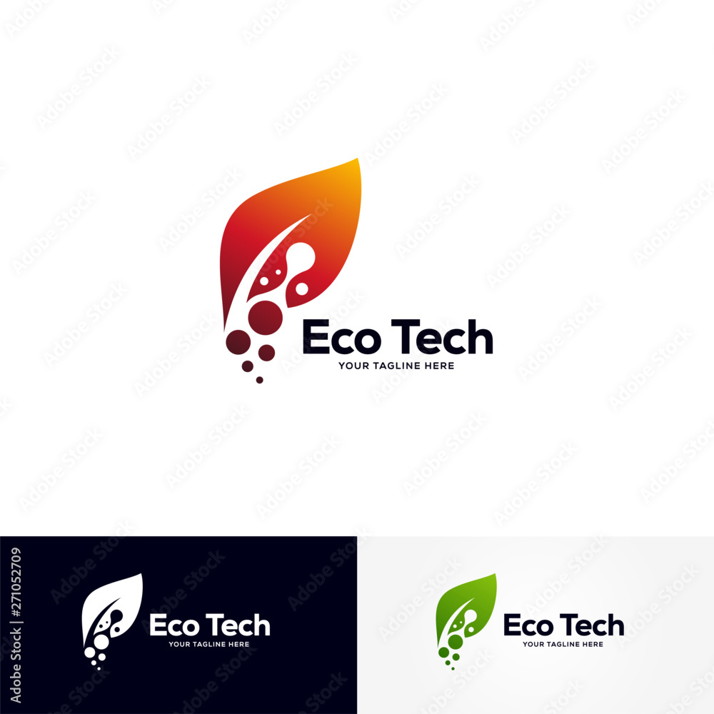 eco technology logo designs template, creative technology logo symbol ...