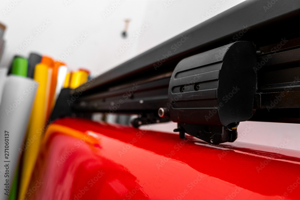 Vinyl cutter plotter machine head Stock Photo | Adobe Stock