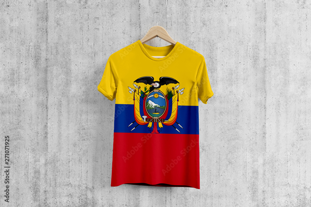 Ecuador flag T-shirt on hanger, Ecuadorean team uniform design idea for ...