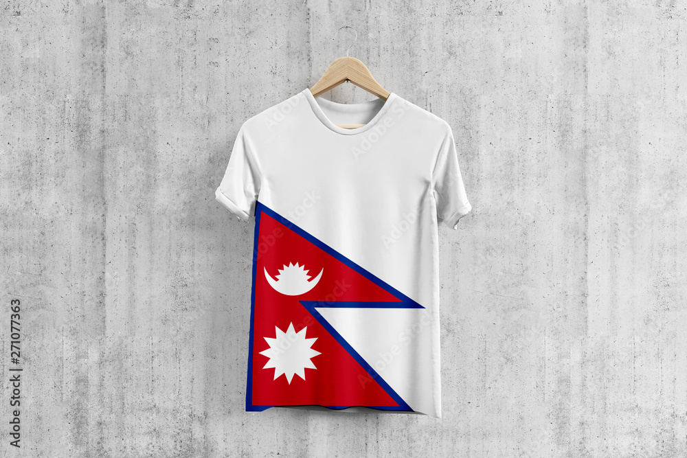Nepal flag T-shirt on hanger, Nepalese team uniform design idea for ...