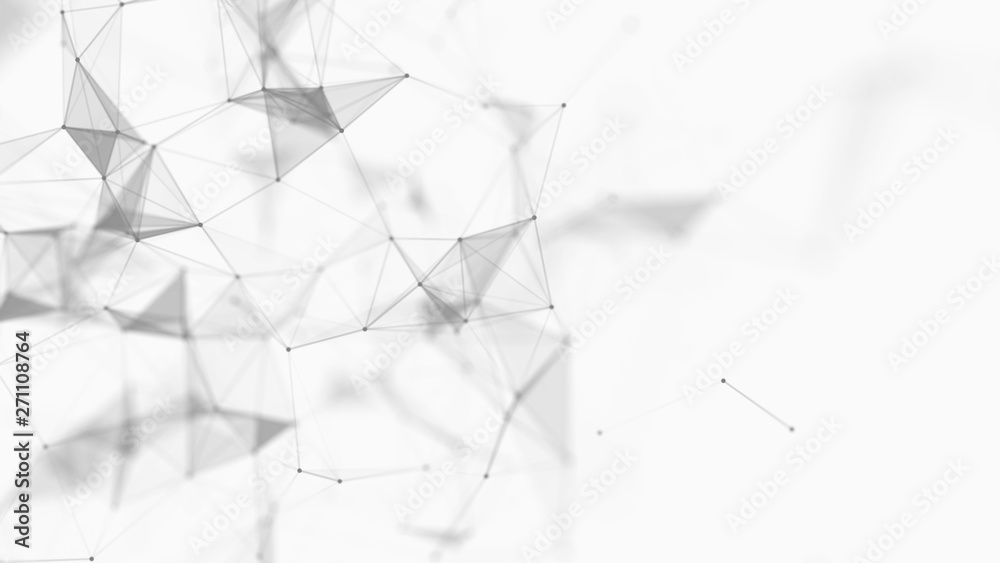 Abstract white digital background. Big data visualization. Science ...