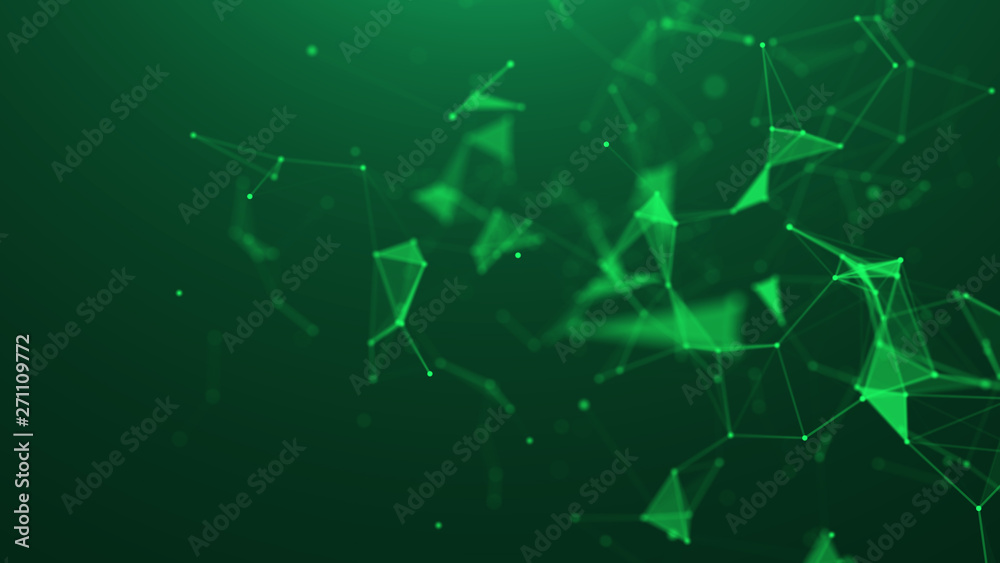 Abstract green digital background. Big data visualization. Science ...