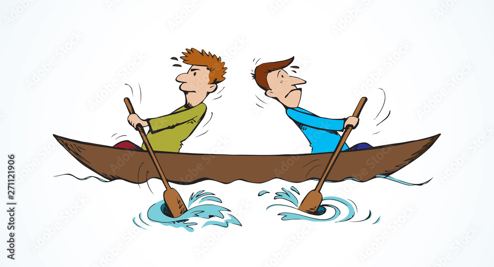 Row in different directions. Vector drawing Stock Vector | Adobe Stock