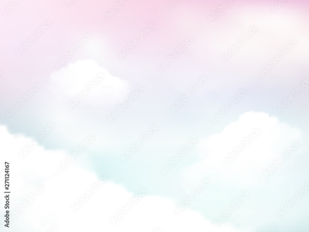 Vector illustration of fantasy sky background and pastel color. Stock ...