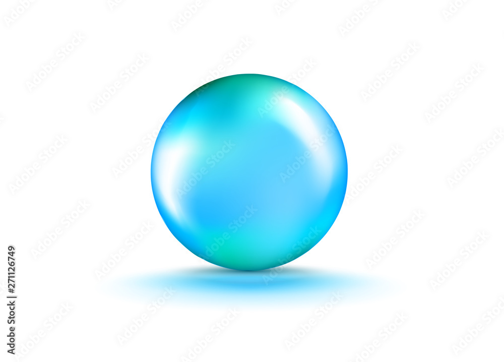 Liquid Gel Blue Round Bubble Capsule isolated on transparent background ...