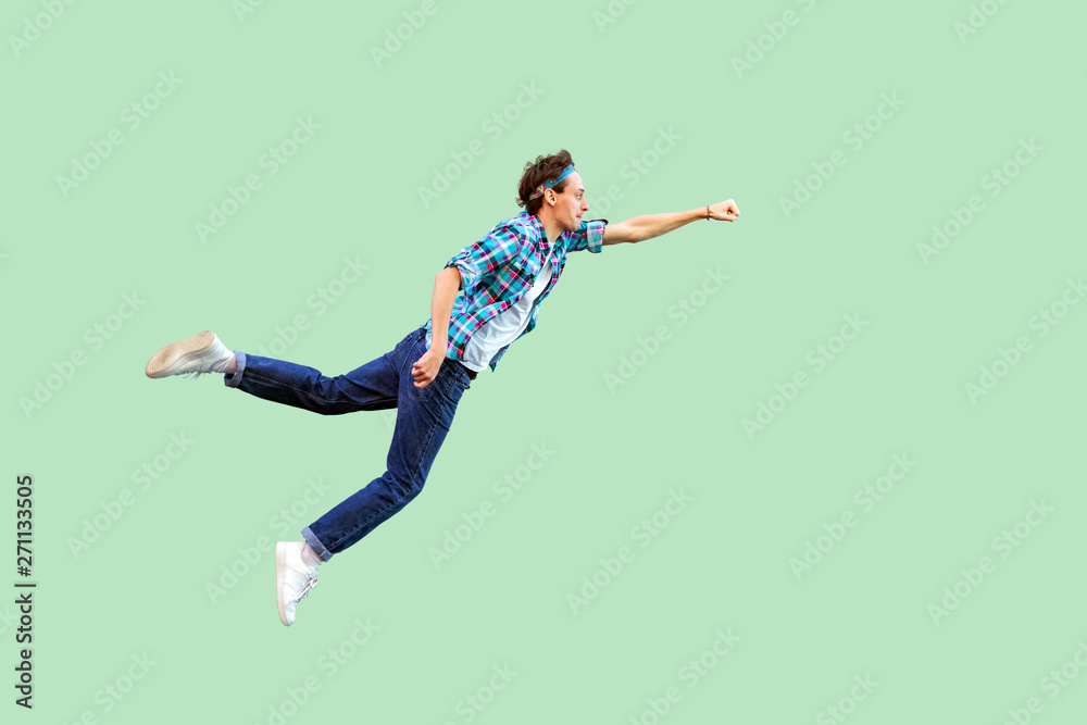 Real Superman Flying Side View