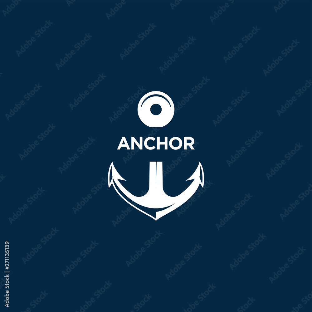 marine retro emblems logo with anchor, anchor logo - vector Stock ...