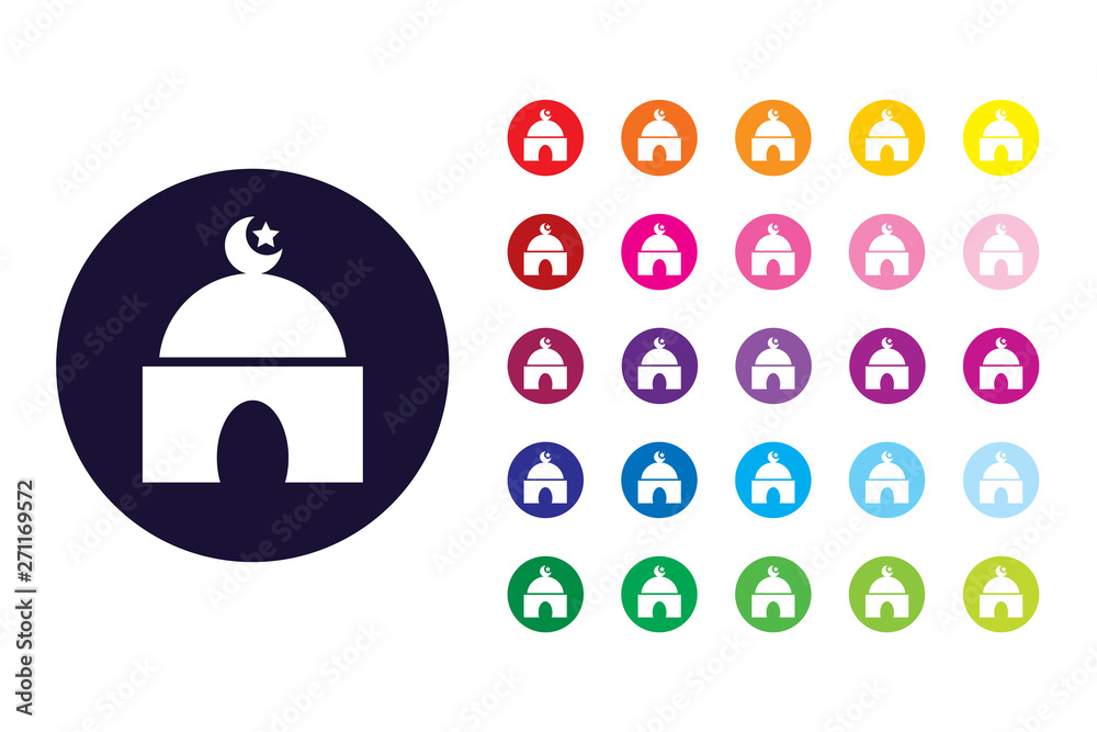 Masjid sign icon. Masjid color symbol. Stock Vector | Adobe Stock
