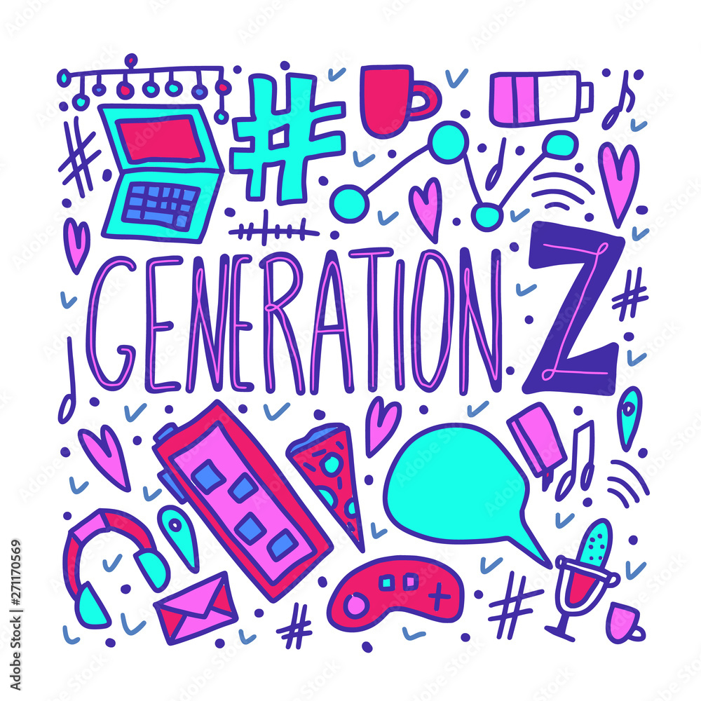 Generation z poster. Vector concept text and decor Stock Vector | Adobe ...