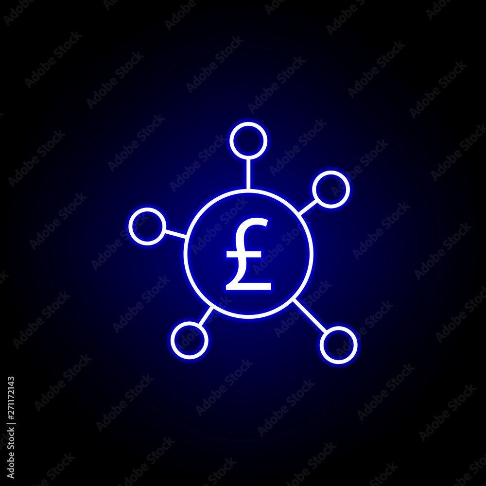 Vetor de connection circle pound icon in neon style. Element of finance ...