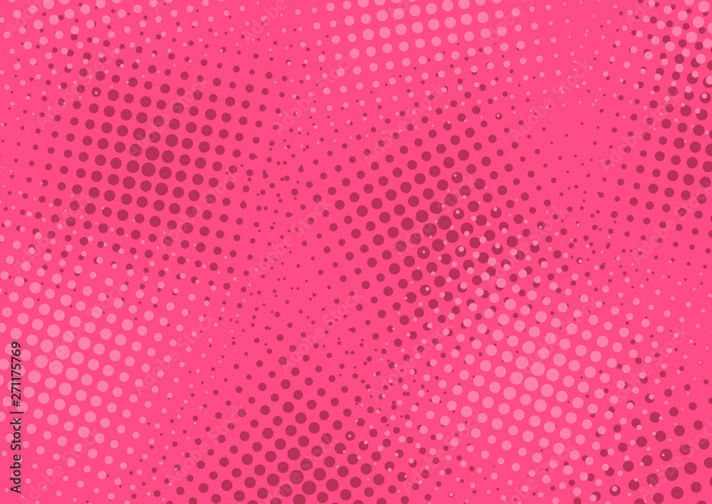 Retro comic pink background halftone dots. Vector illustration in pop ...