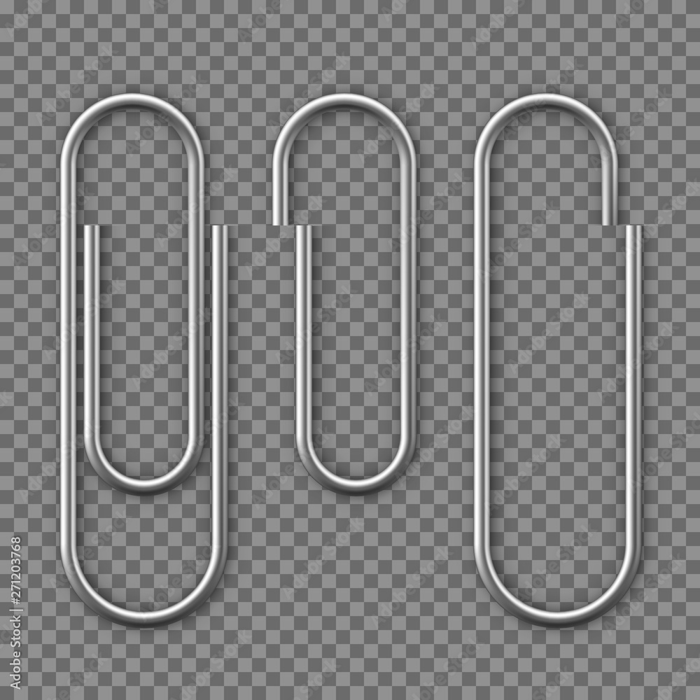 Realistic Paper clip attachment with shadow. Paperclip icon. Attach ...
