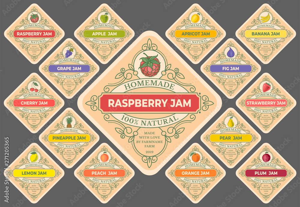 Jam Labels Set Stock Vector | Adobe Stock