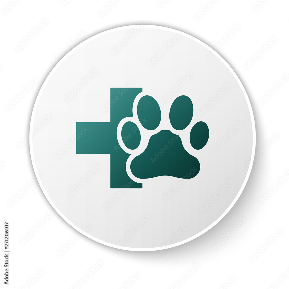 Green Veterinary clinic symbol icon isolated on white background. Cross ...
