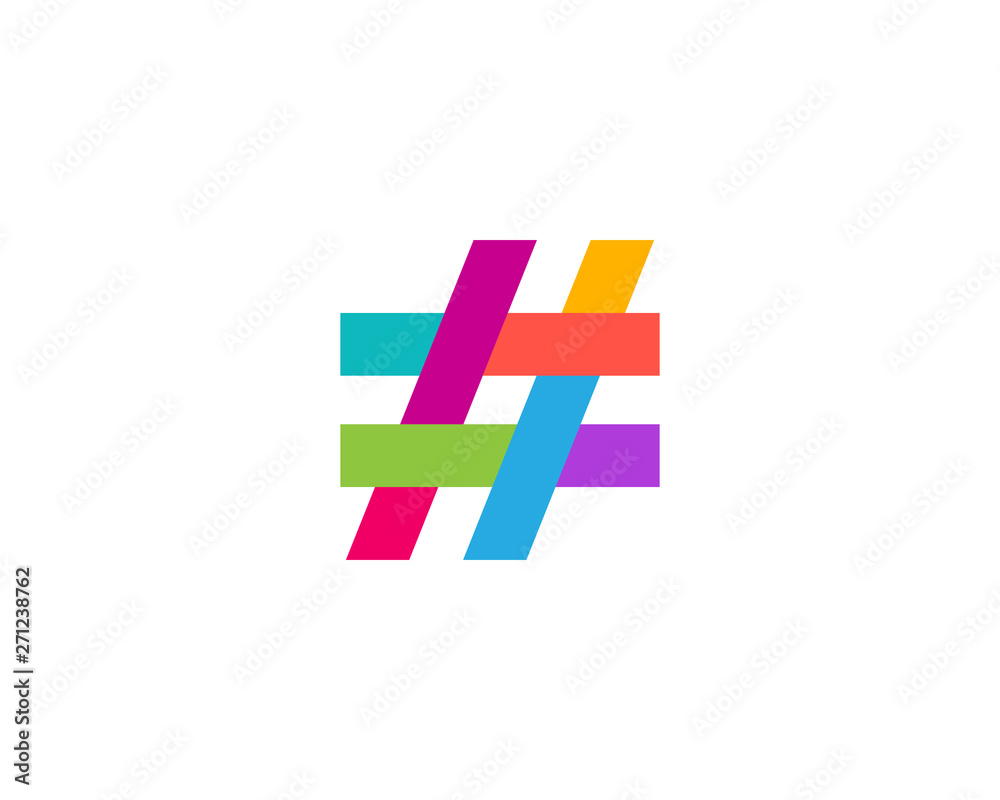 Hashtag symbol logo icon design template elements Stock Vector | Adobe ...