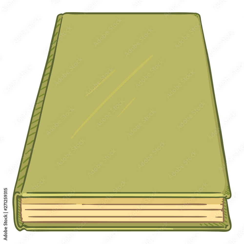 Vector Cartoon Illustration - Green Hardcover Book Stock Vector | Adobe ...