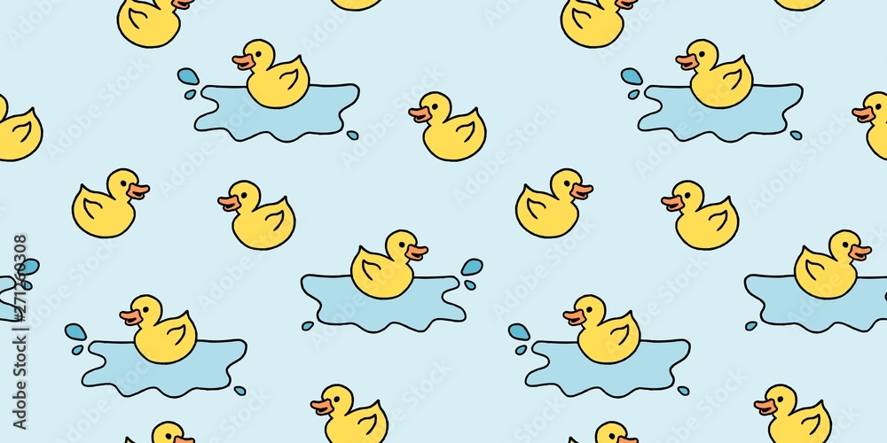 Rubber duck. Yellow duck background. Seamless yellow duck texture ...