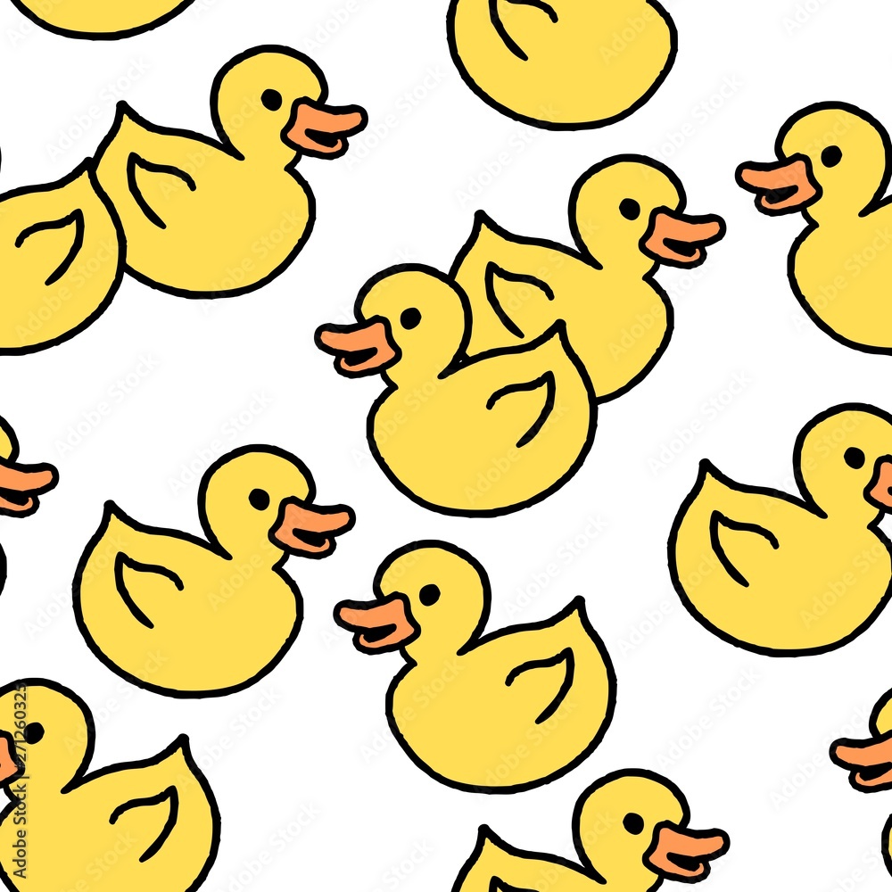 Rubber duck. Yellow duck background. Seamless yellow duck texture ...