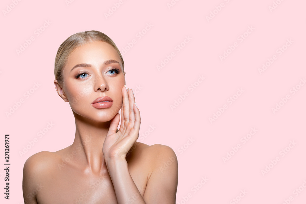 Beautiful young Woman with clean Fresh Skin. Beauty. Closeup Model with ...