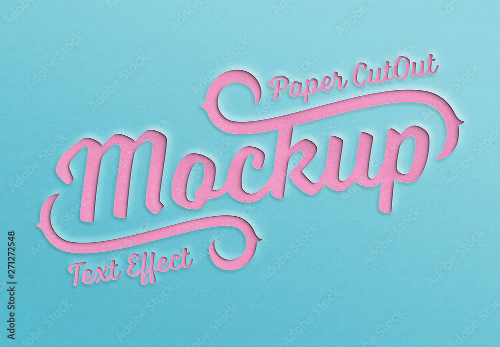Paper Cutout Text Effect Mockup Stock Template | Adobe Stock