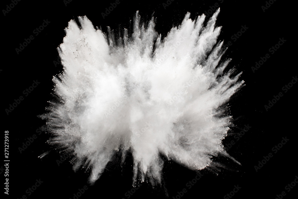 Zdjęcie Stock: Bizarre forms of white powder explosion cloud against ...