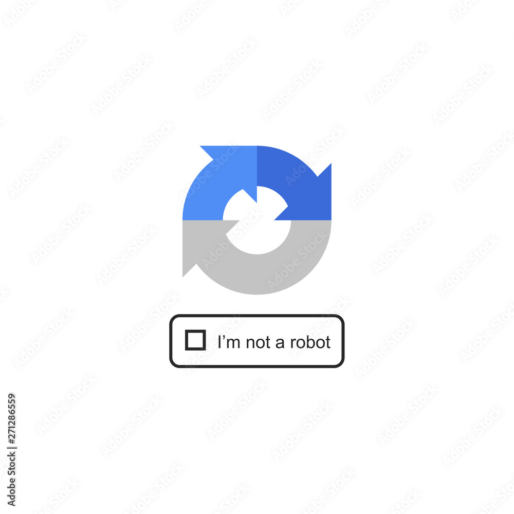 ReCaptcha icon vector on white background. access captcha like i'm not ...