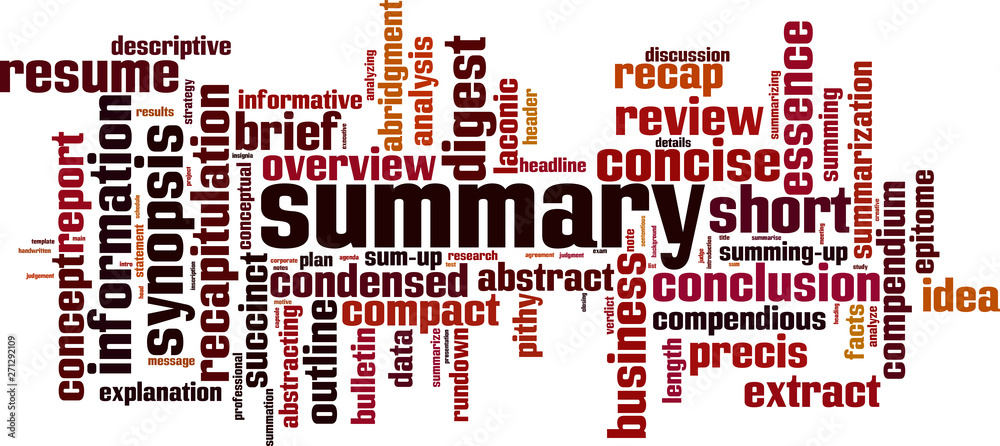 Summary word cloud Stock Vector | Adobe Stock