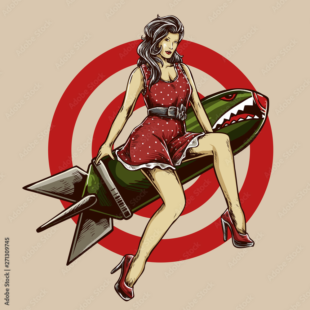 pin up girl Stock Vector | Adobe Stock