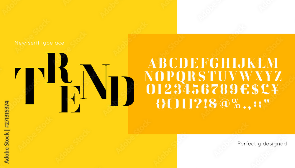 Trend vector serif font and alphabet. Abc, elegant english letters and ...
