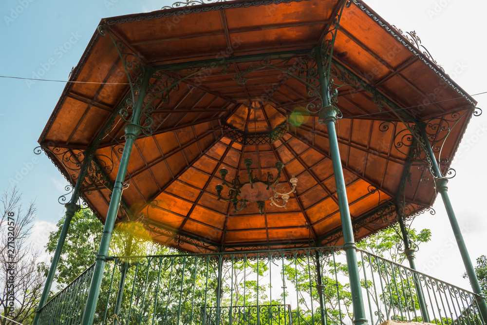 Kiosk, small construction of circular shape and conical roof Stock ...