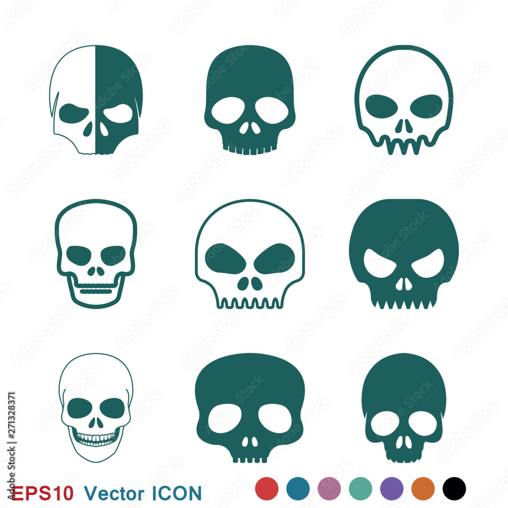 Skull icon vector sign symbol for design Stock Vector | Adobe Stock