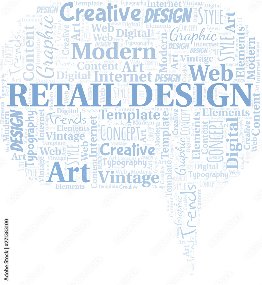 Retail Design word cloud. Wordcloud made with text only. Stock Vector ...