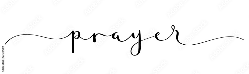 PRAYER black vector brush calligraphy banner Stock Vector | Adobe Stock